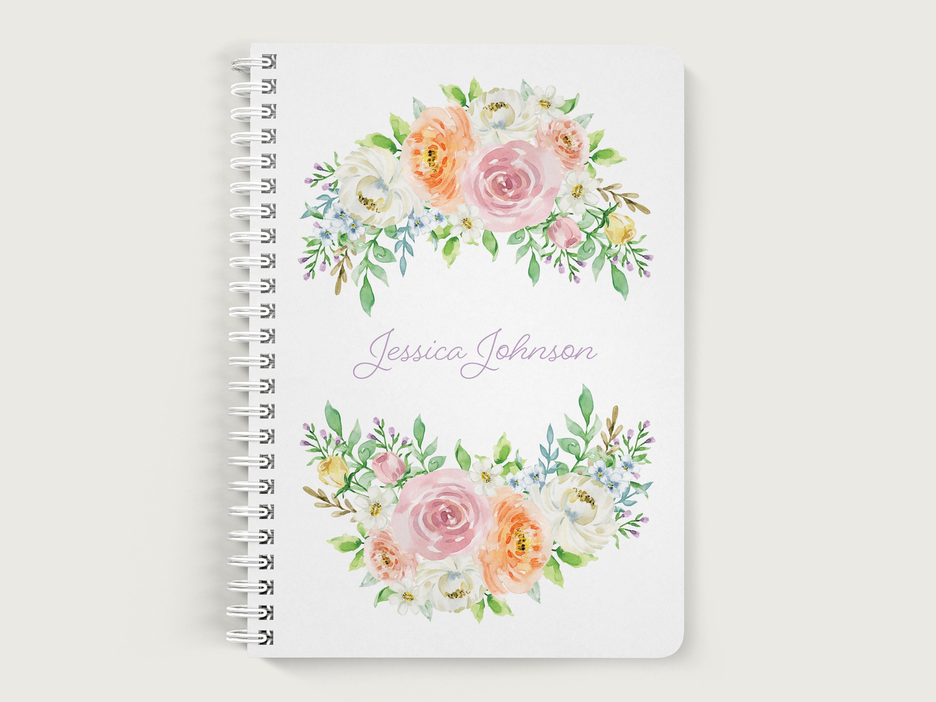 Personalized Floral Notebook Personalized Journal for Women | Etsy