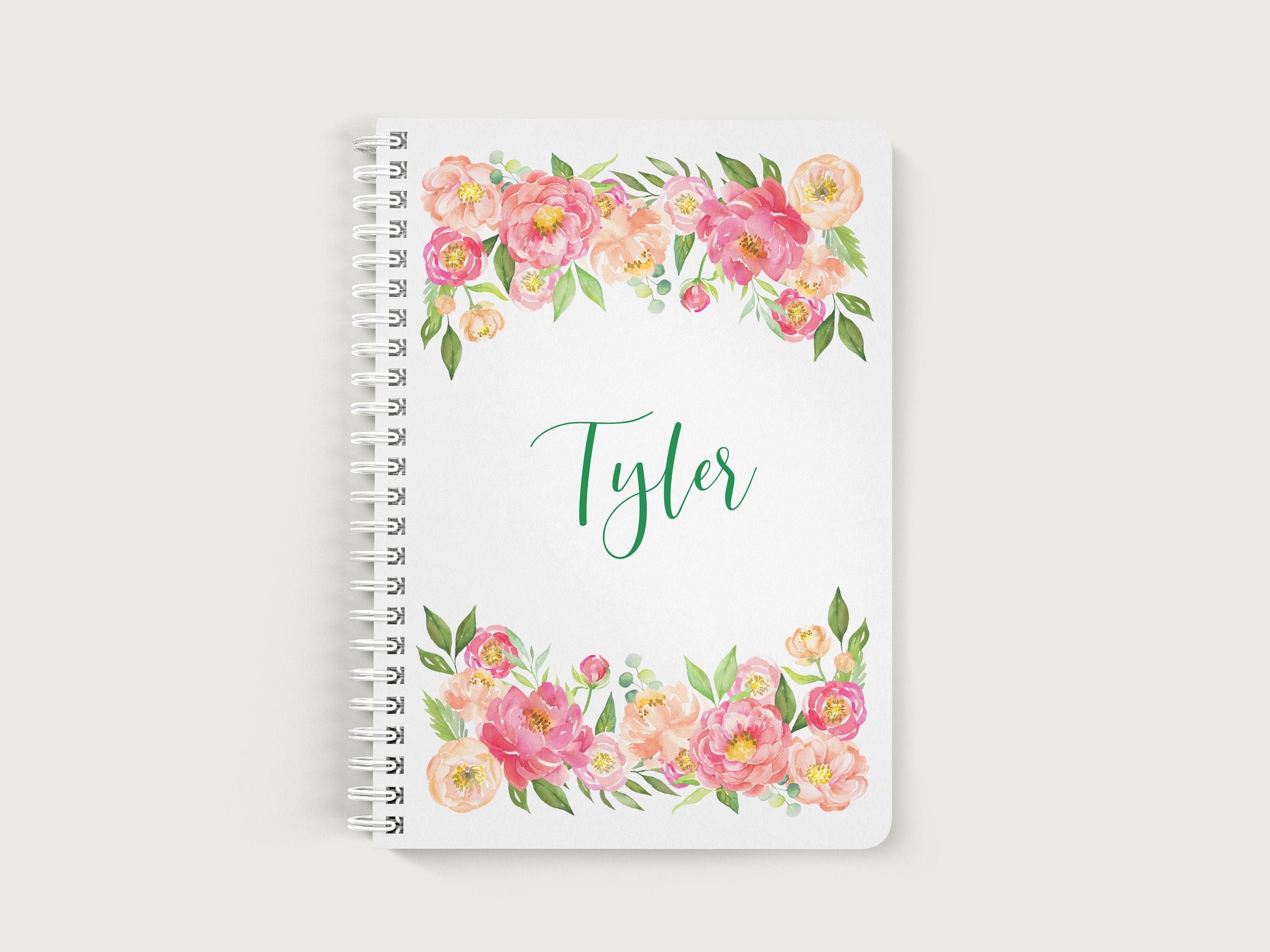 Floral Journal Personalized Journal Pink Personalized | Etsy