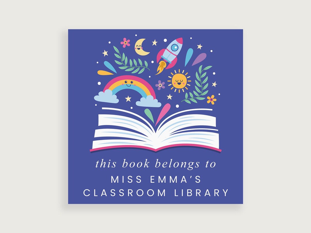 Personalized Bookplate Stickers, Custom Classroom Library Labels for ...