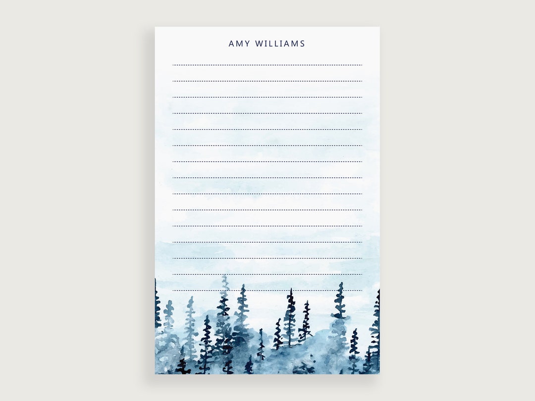 Personalized Notepad, Forest Stationery, Tree Stationary, Letter ...