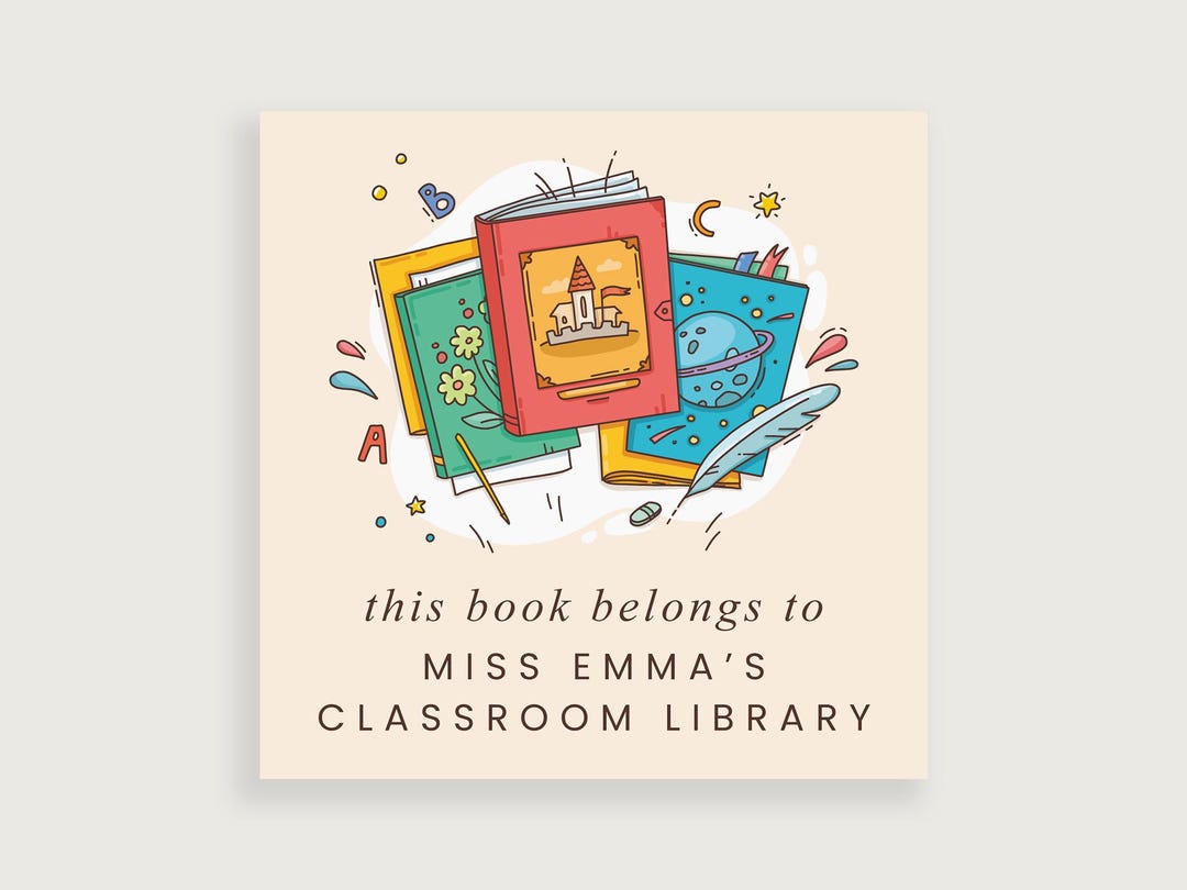 Personalized Bookplate Stickers, Custom Classroom Library Labels for ...