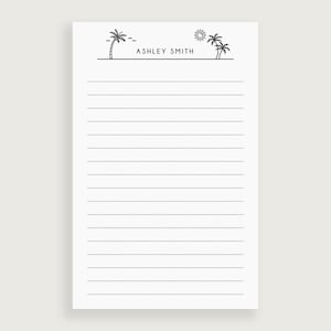 Personalized Notepad, Palm Tree Notepad, Tropical Stationery, Palm Tree ...