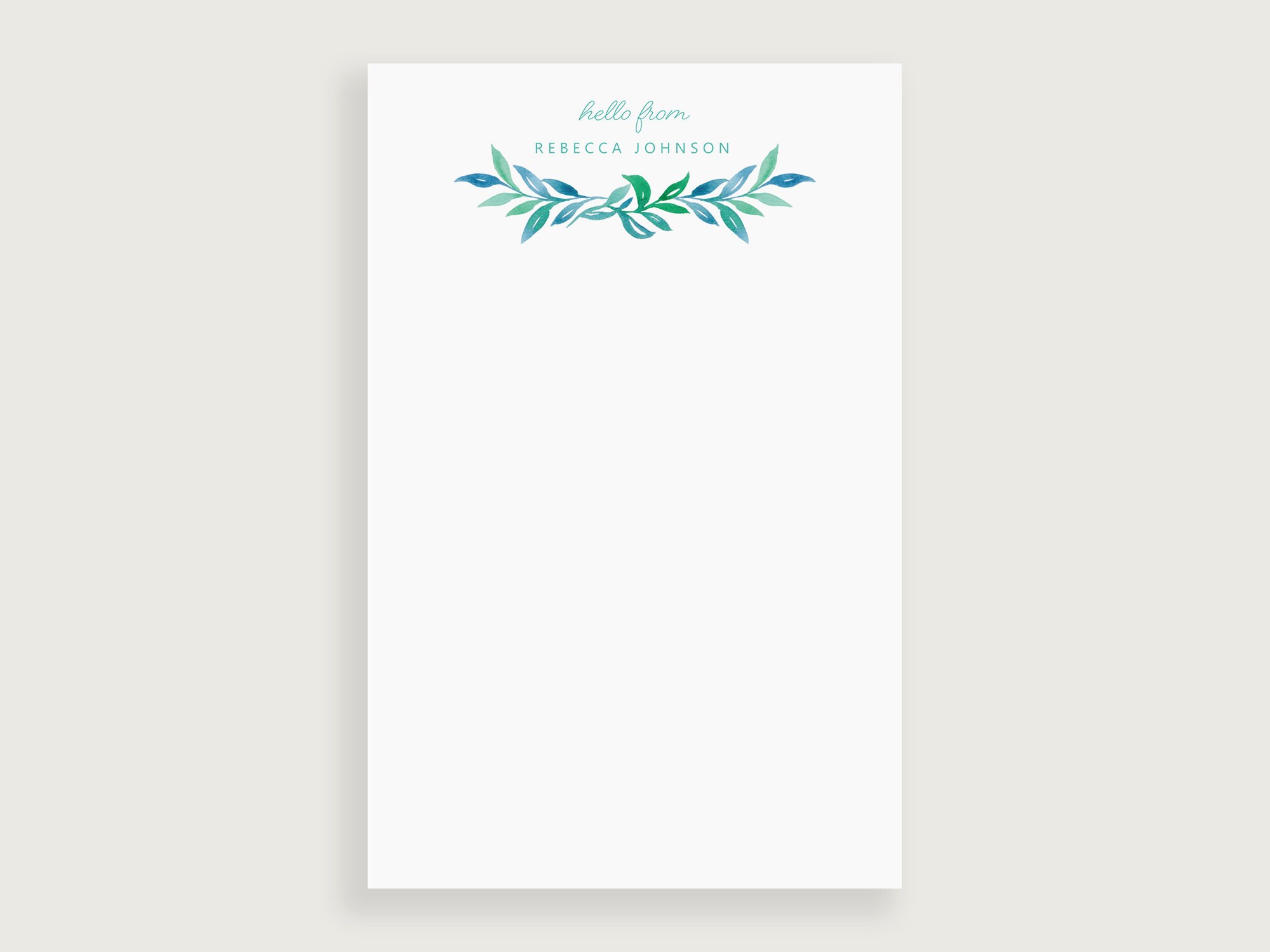 Leaves Notepad Watercolor Floral Notepad Pretty Notepad - Etsy