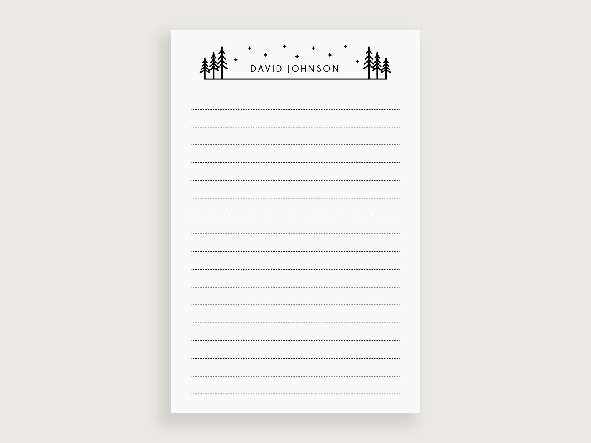 Personalized Notepad Forest Stationery Pine Tree Writing Pad | Etsy