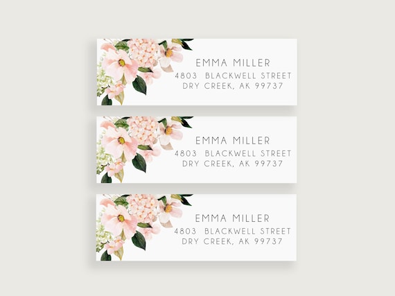 Floral Address Labels Watercolor Address Labels With Flowers | Etsy