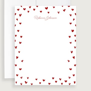 Valentines Notecards, Hearts Note Cards, Heart Stationary, Sold in Sets ...