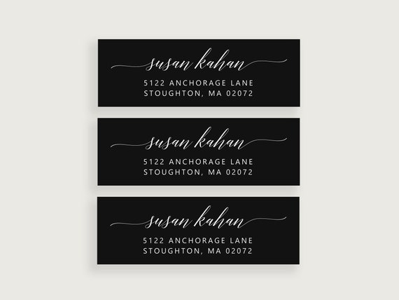 Address Label Black and White Address Labels for Men Address - Etsy