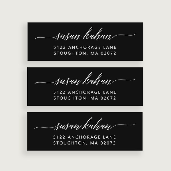 Black and White Address Labels - Etsy