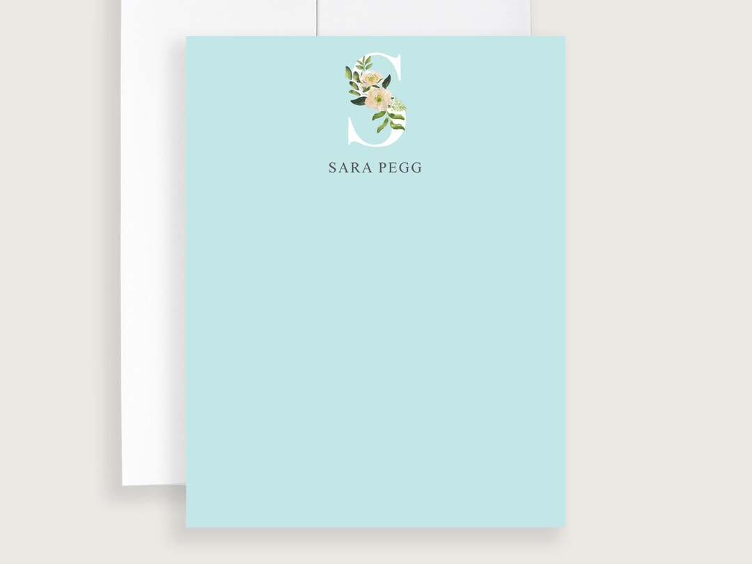 Initial Stationary Personalized, Initial Notecards, Monogram Stationery ...