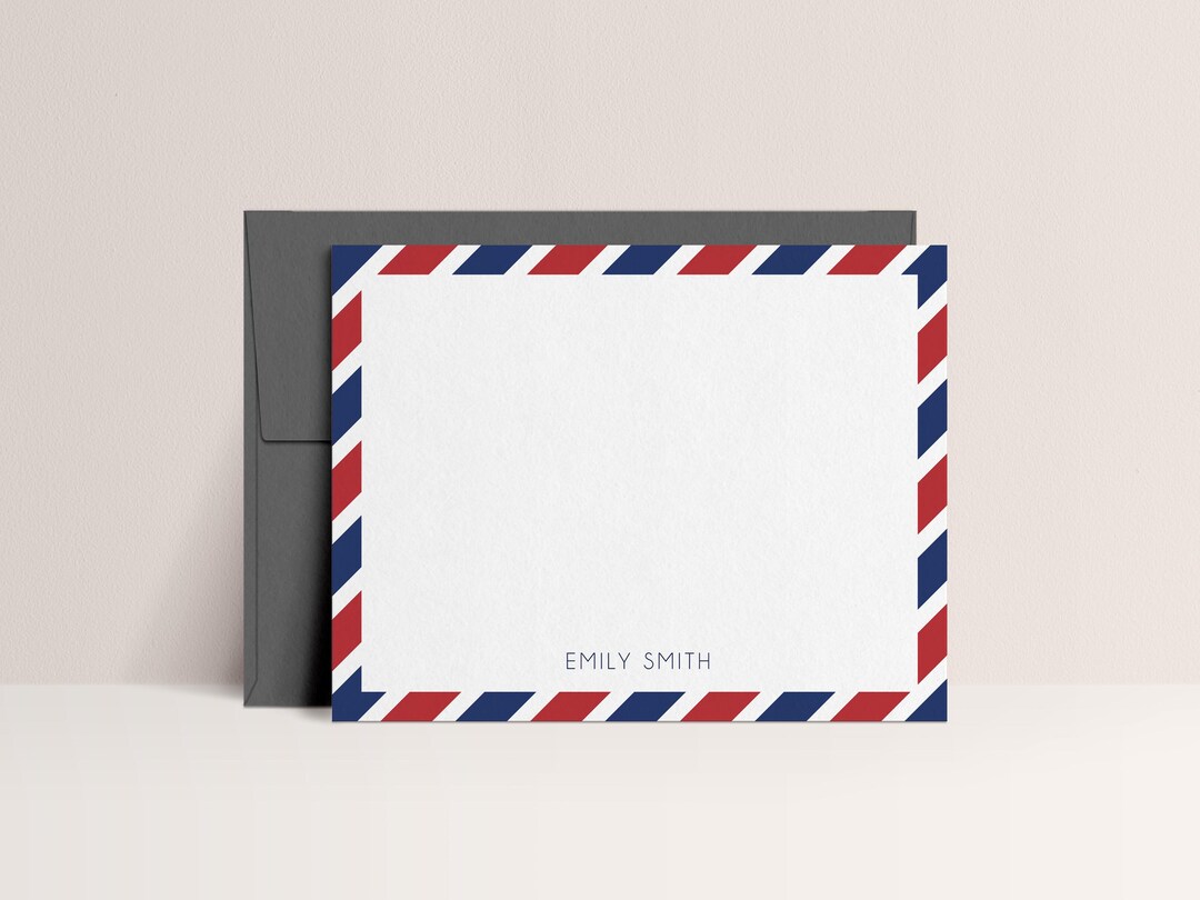 Personalized Stationery for Him | Red and Blue Note Cards | Color ...