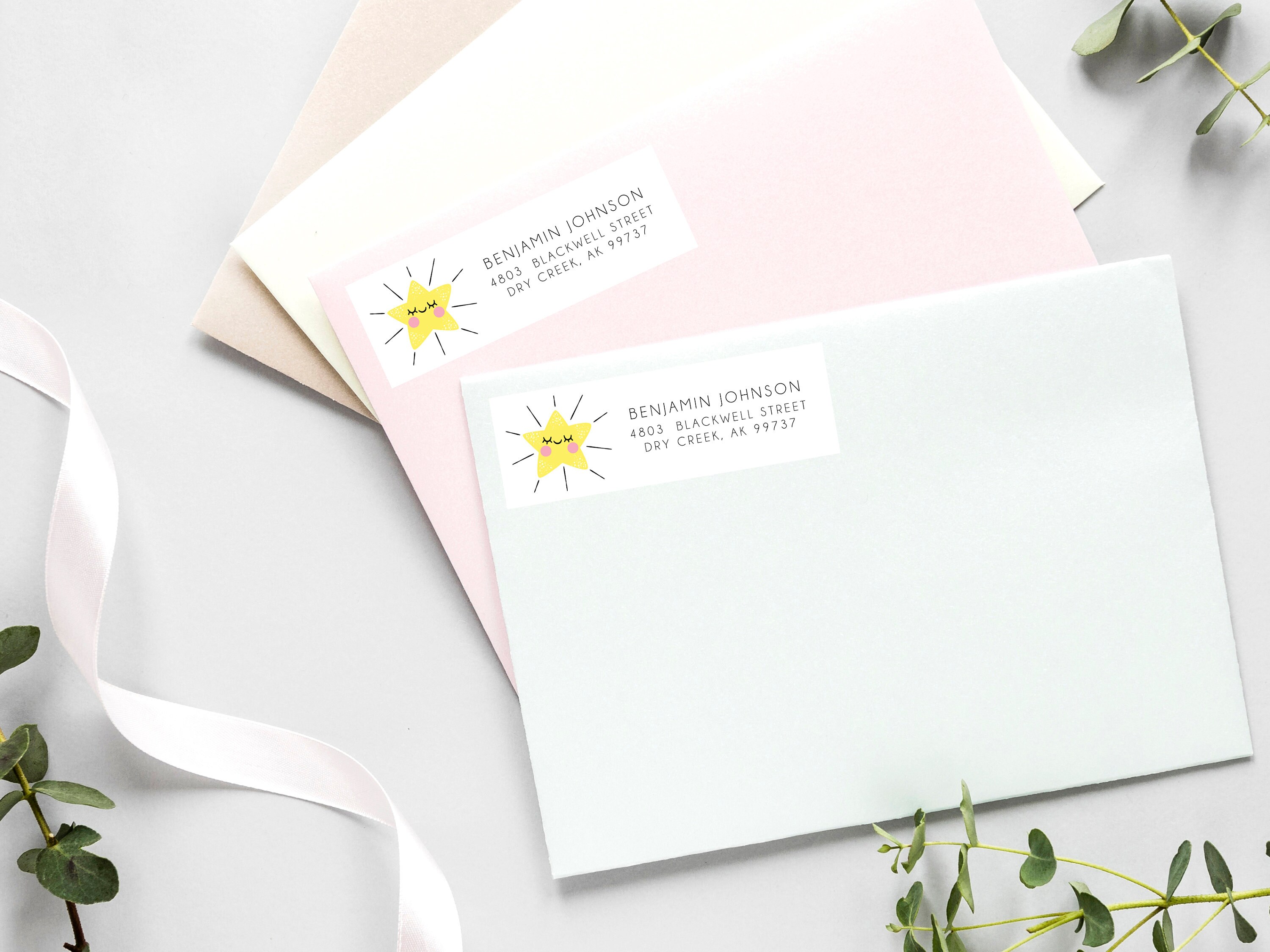 Star Return Address Labels, Kids Address Labels, Cute Address Labels ...
