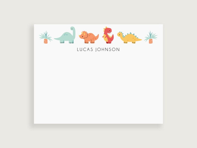 Dinosaur Notecards Dinosaur Note Cards Dinosaur Stationery | Etsy