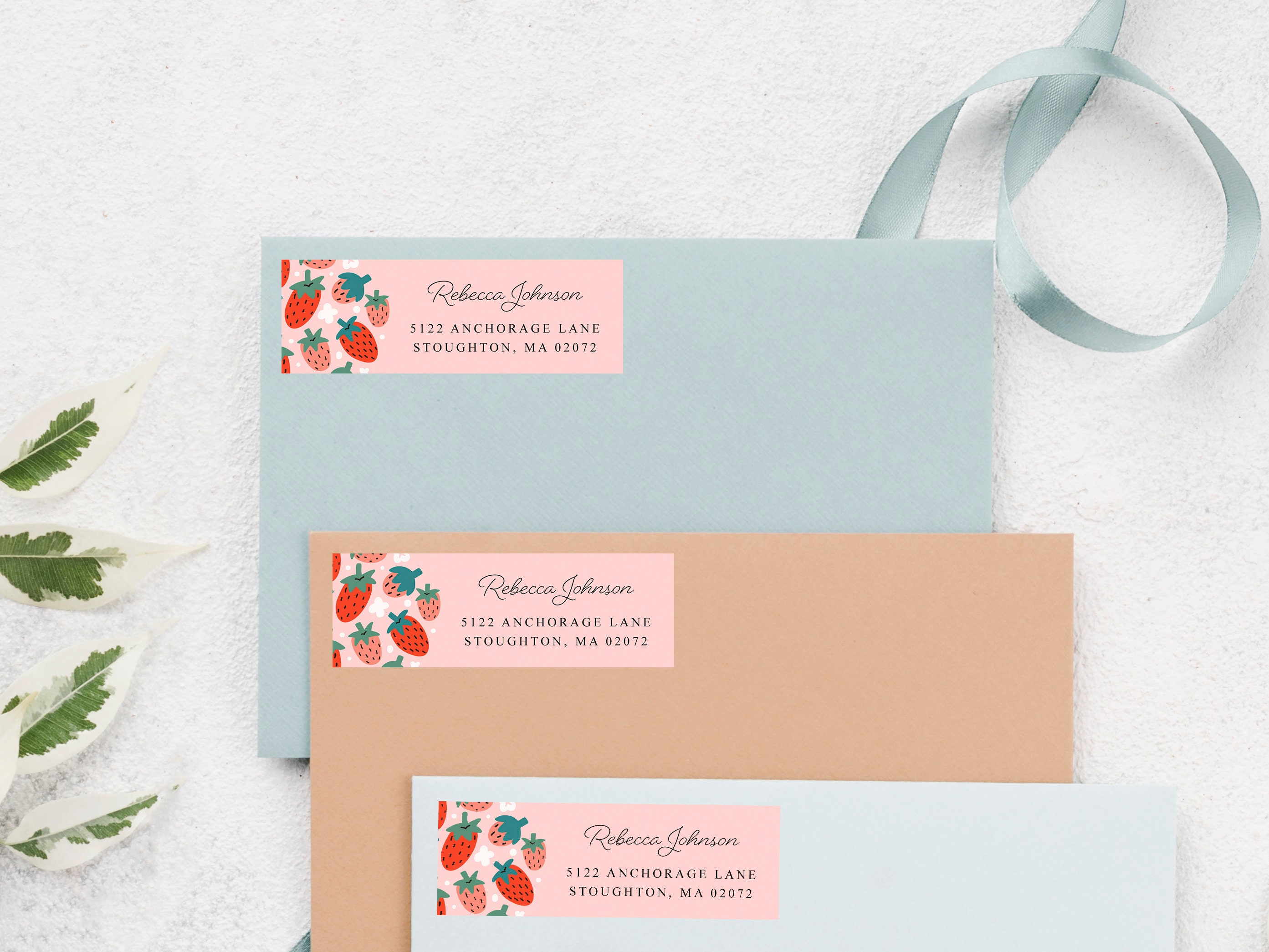 Strawberry Address Stickers Custom Address Label Stickers - Etsy