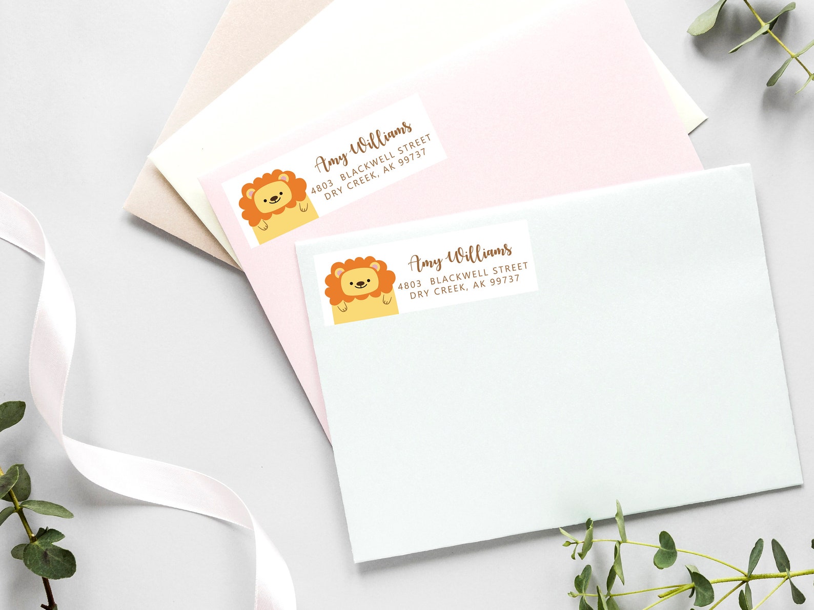 Lion Address Labels Address Label Animals Animal Address | Etsy