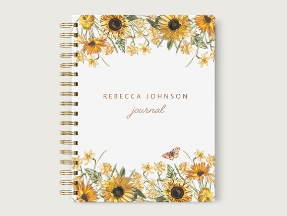 Sunflower Notebook Sunflower Book Cover Sunflower Journal | Etsy