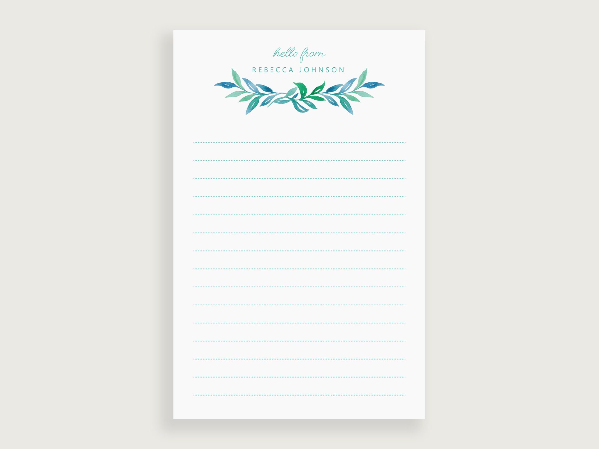 Leaves Notepad Watercolor Floral Notepad Pretty Notepad - Etsy