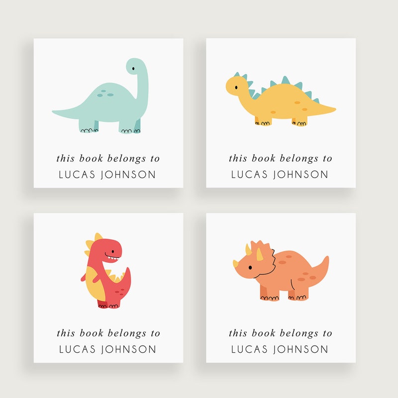 Dinosaur Labels - Etsy