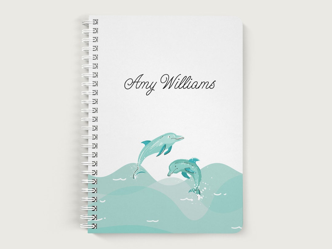 Dolphin Journal, Fish Notebook, Personalized Book for Kids, Lined or ...