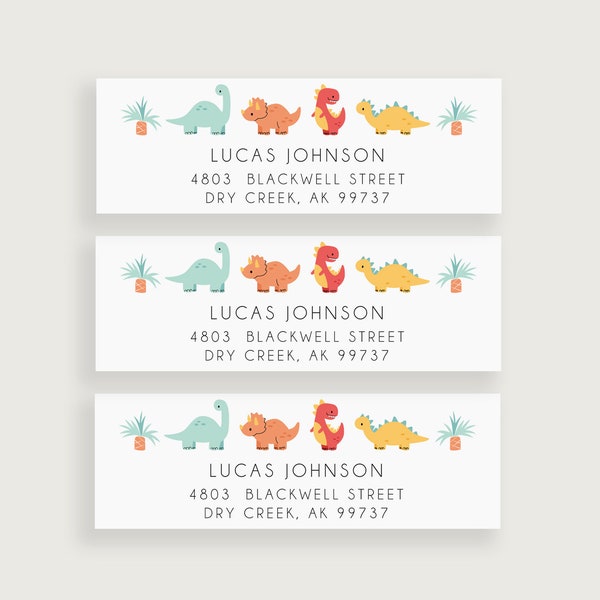 Dinosaur Labels - Etsy