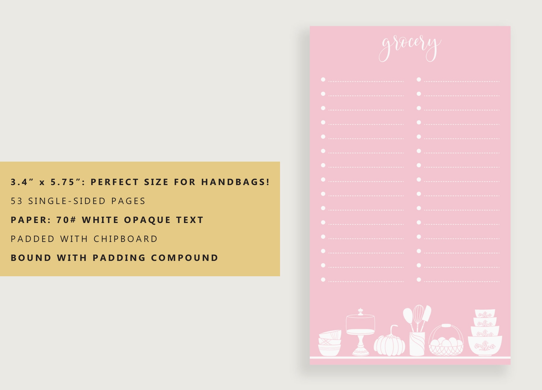 Grocery Note Pad Grocery List Notepad Grocery Pad Grocery | Etsy