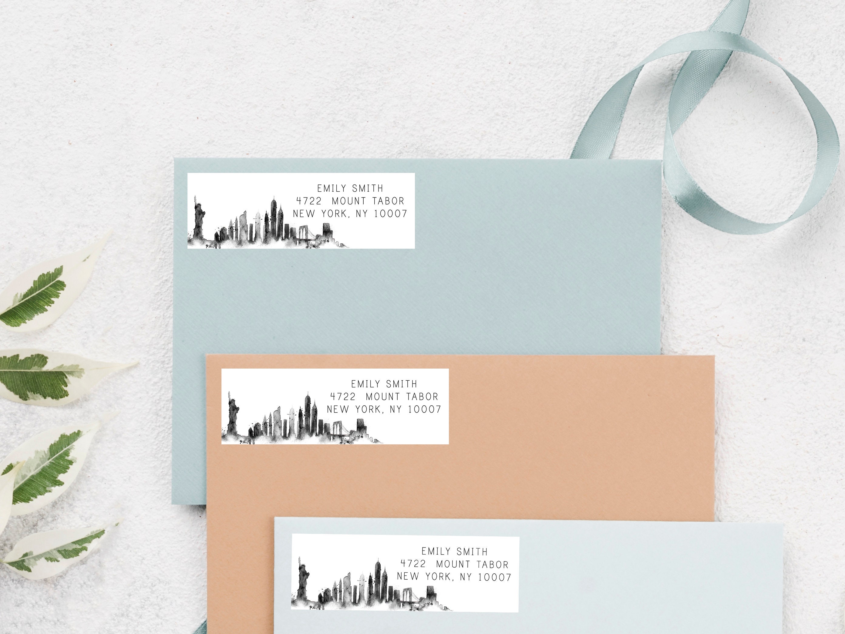 New York City NYC Skyline Return Address Labels Sticker - Etsy