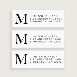 Name Initial Address Labels, Monogram Address Initial, Address Labels ...