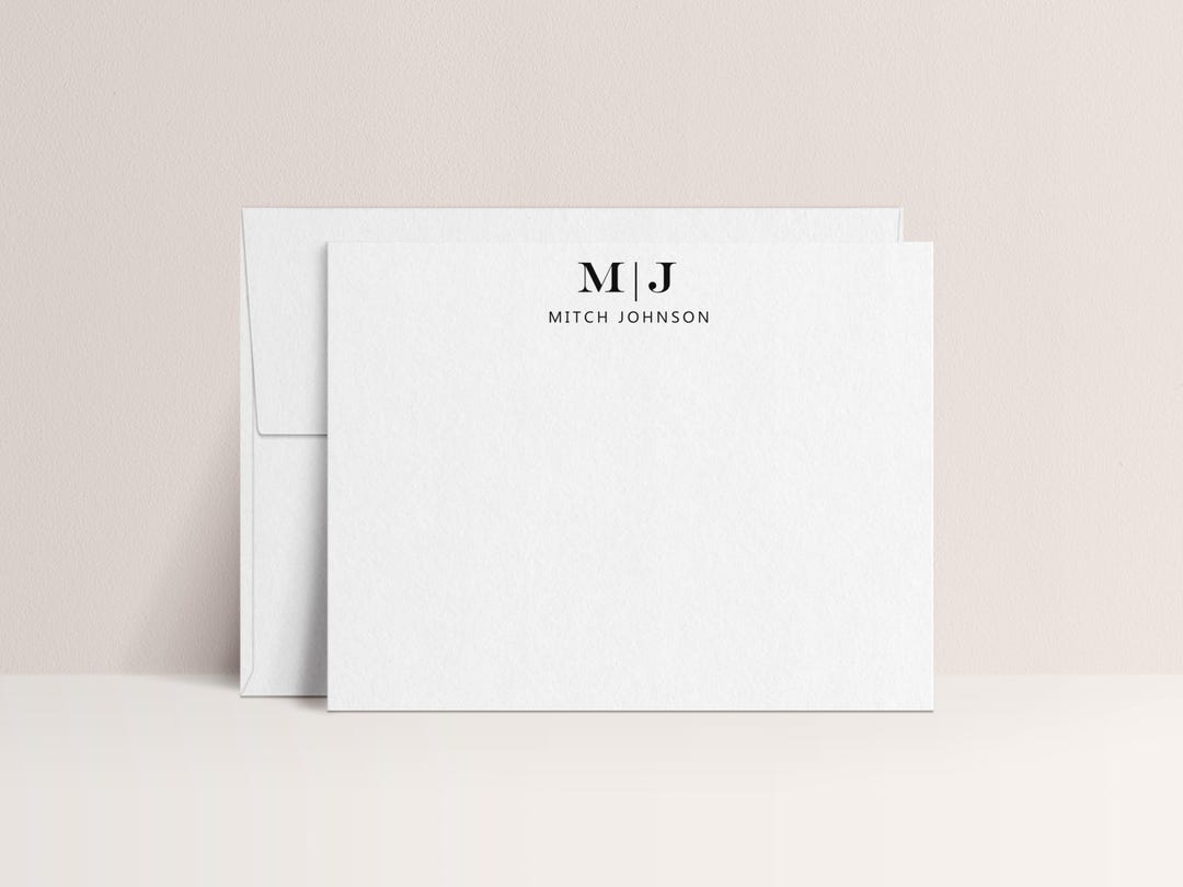 Personalized Monogram Stationery Set for Men, Professional Name Initial ...