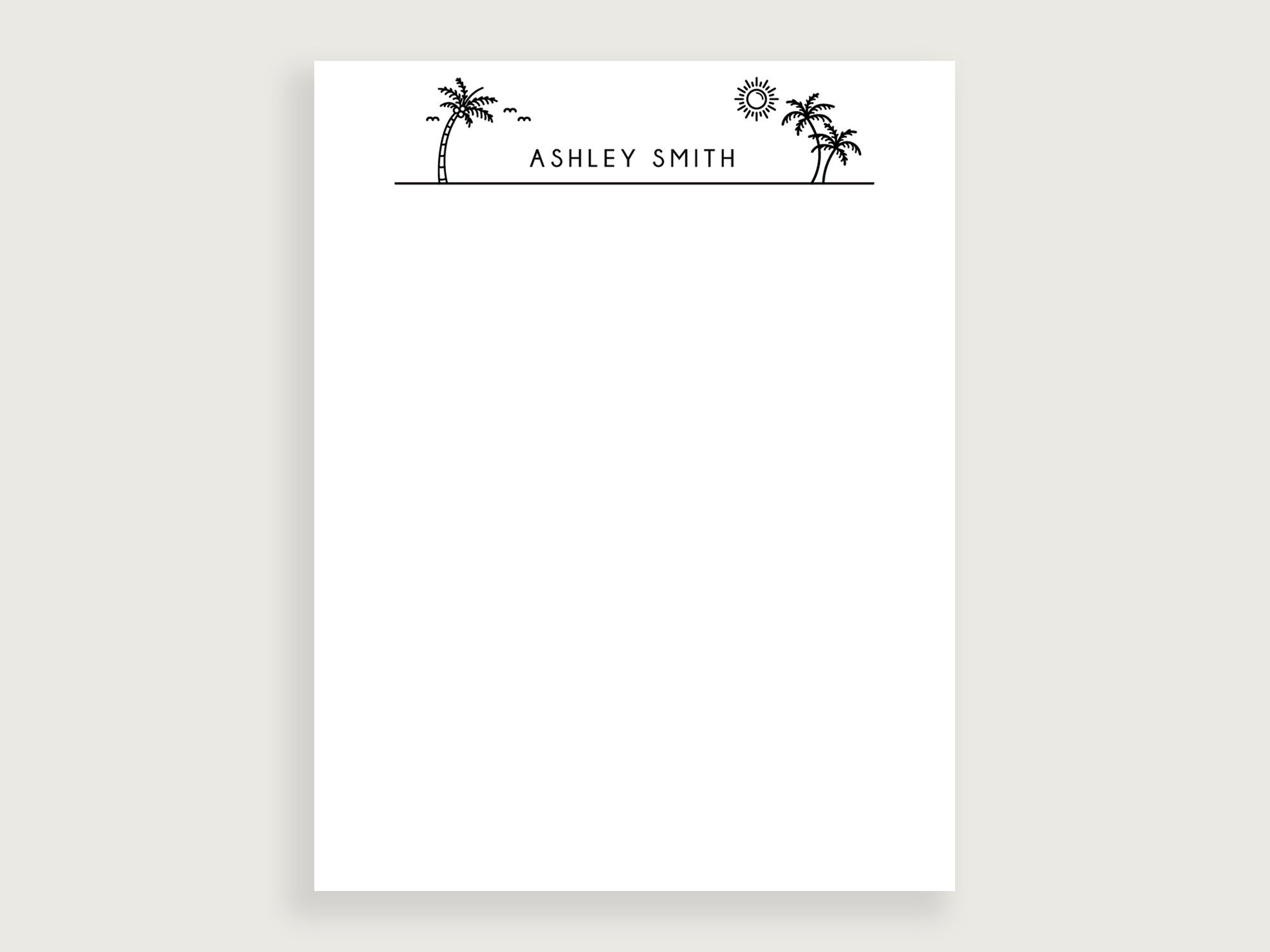 Palm Tree Stationary Card Set Beach Notecards Tropical Note - Etsy