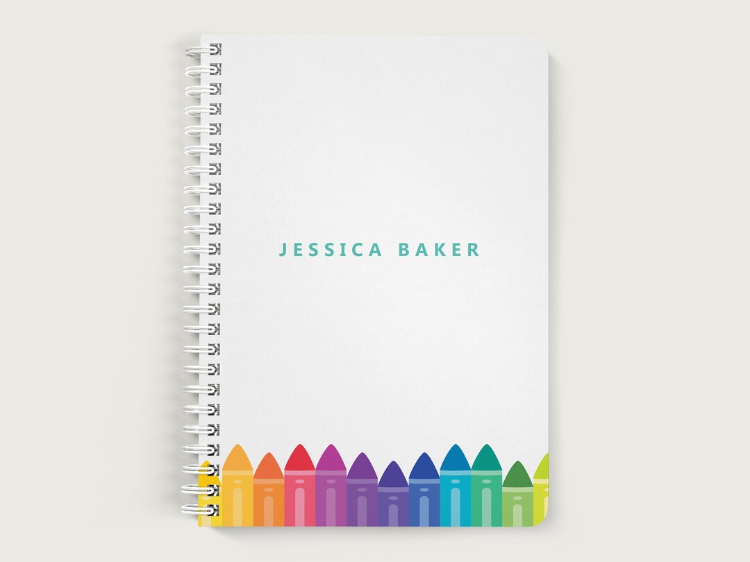 Custom Sketchbook for Kids | Rainbow Crayon Art Book | Small or Large ...