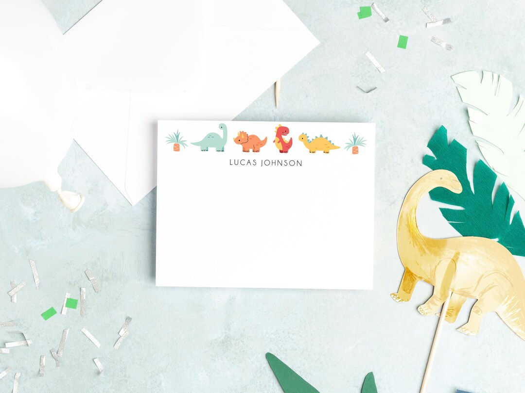 Dinosaur Notecards, Dinosaur Note Cards, Dinosaur Stationery Set ...
