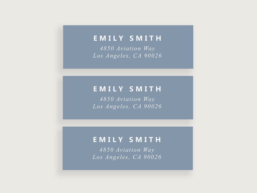 Dusty Blue Address Labels, Simple Address Labels, Modern Address Label ...