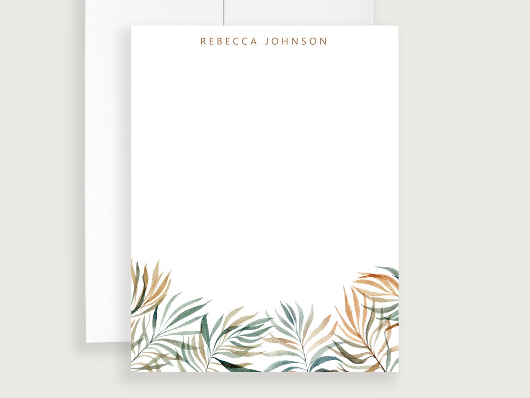 Tropical Note Cards, Palm Tree Note Cards, Tropical Stationery, Flat ...