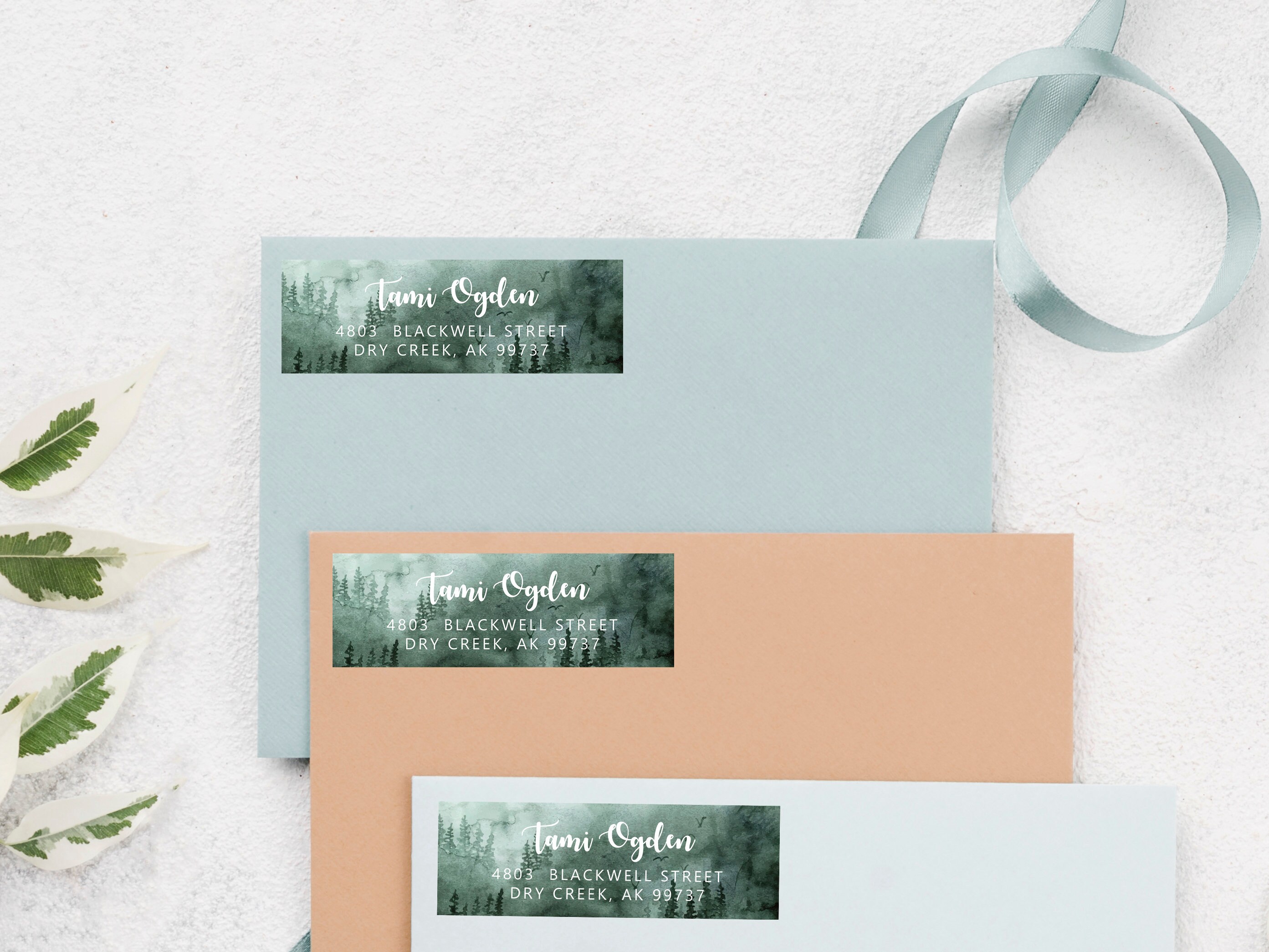 Pine Tree Sticker Pine Address Labels Green Return Address | Etsy