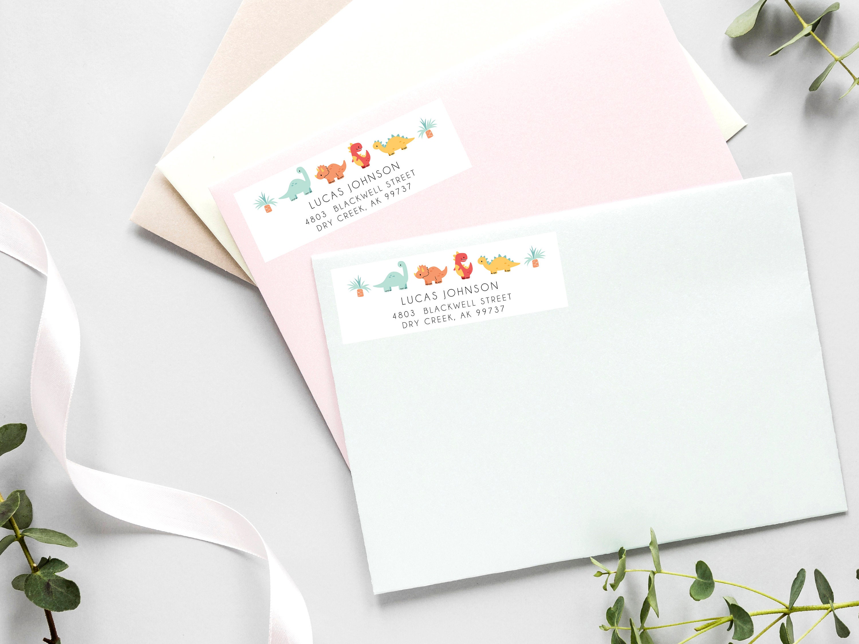 Dinosaur Address Labels for Boys, Kid Address Labels, Dinosaur Stickers ...