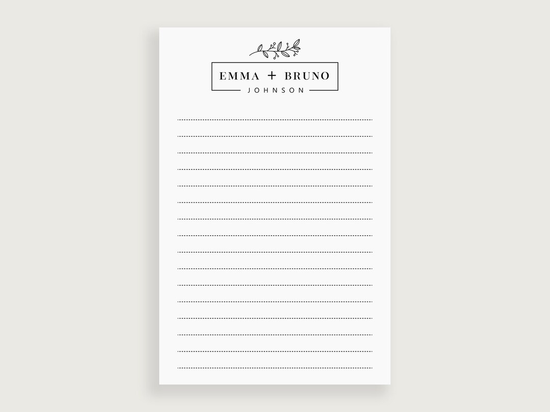 Wedding Notepad Personalized, Stationery Writing Sets, Custom Note Pad ...