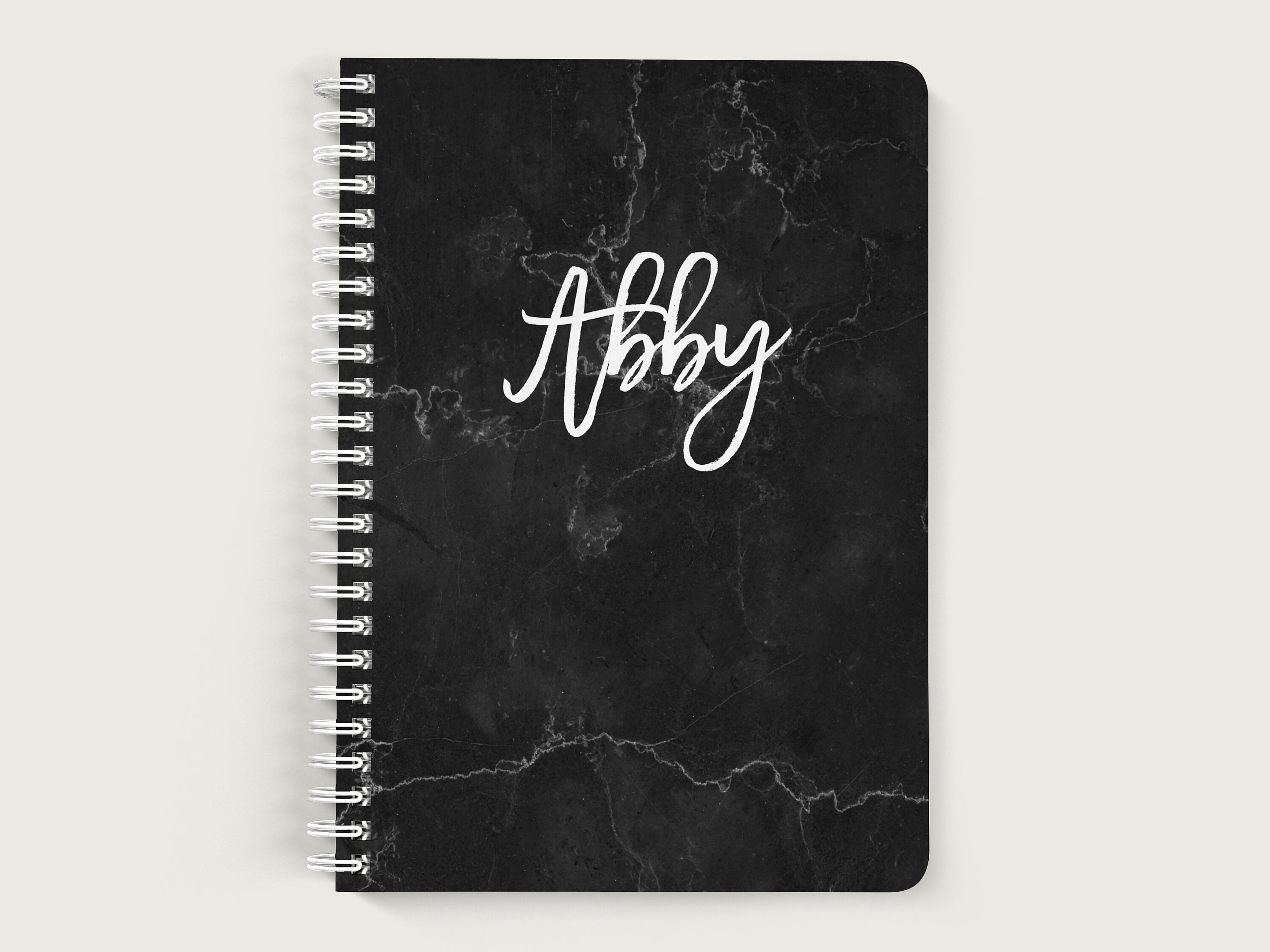 Black Marble Notebook Spiral Personalized Notebook for Women | Etsy