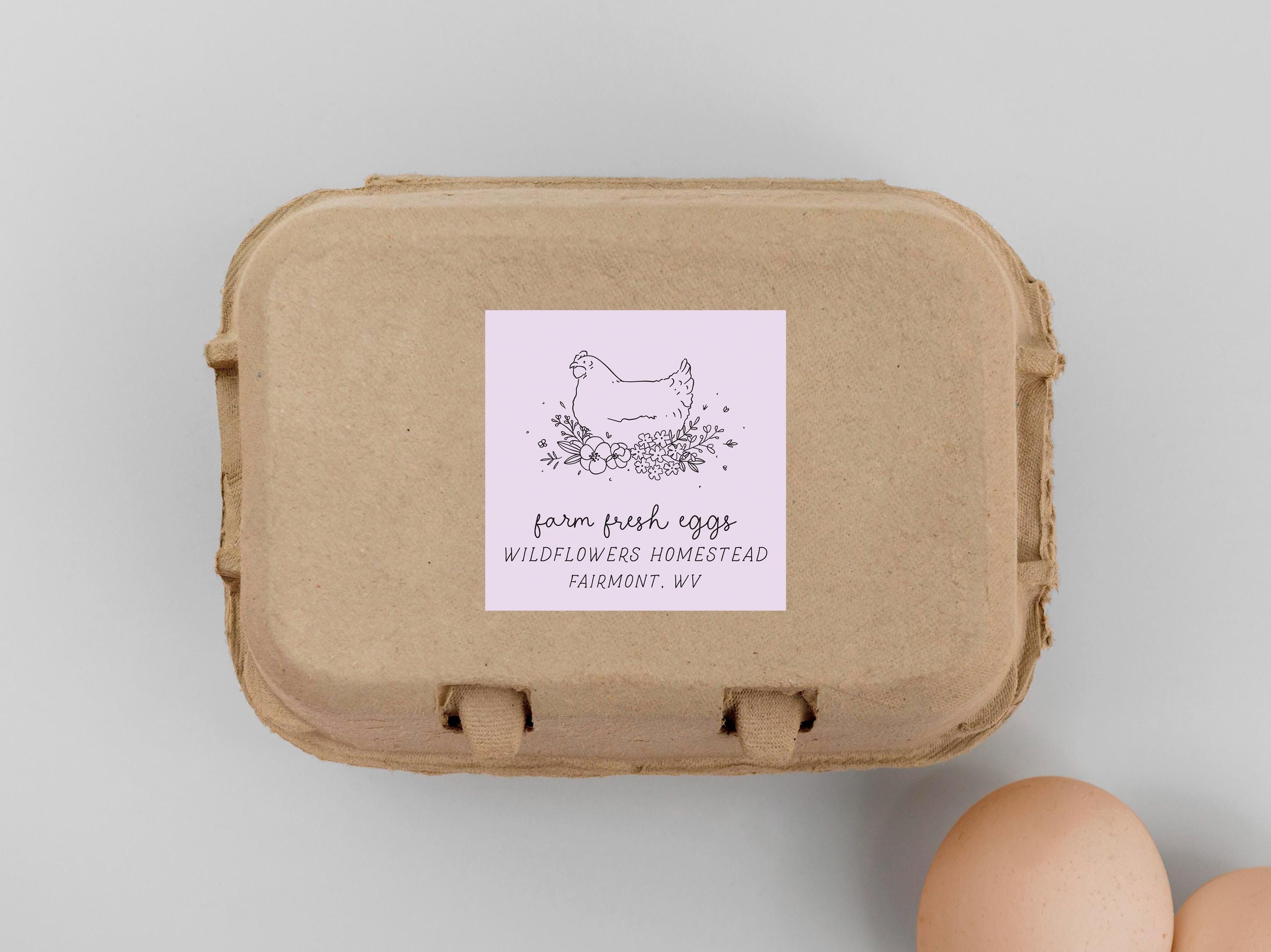 Floral Chicken Egg Carton Sticker, Farm Fresh Label, Homestead Poultry ...