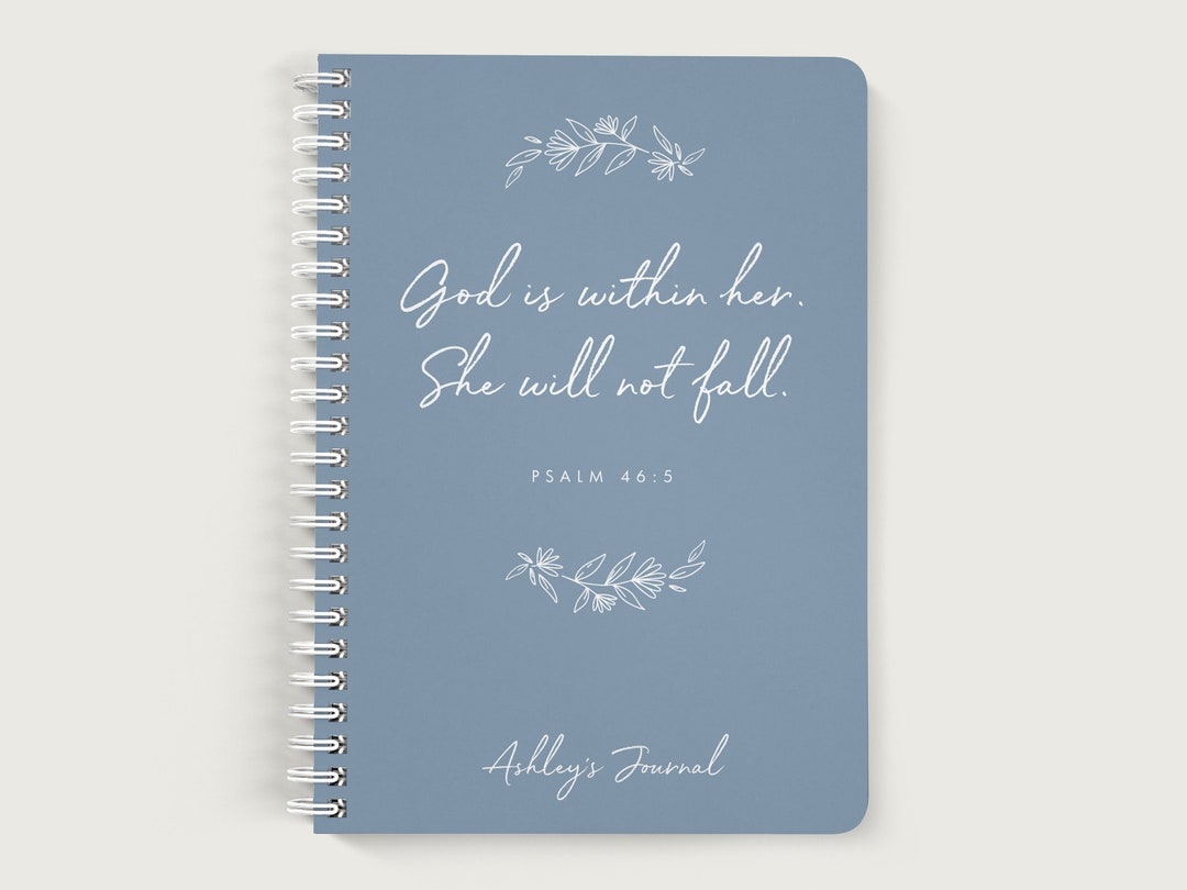 Personalized Devotional Journal, Christian Notebook, Psalm 46 5, Lined ...