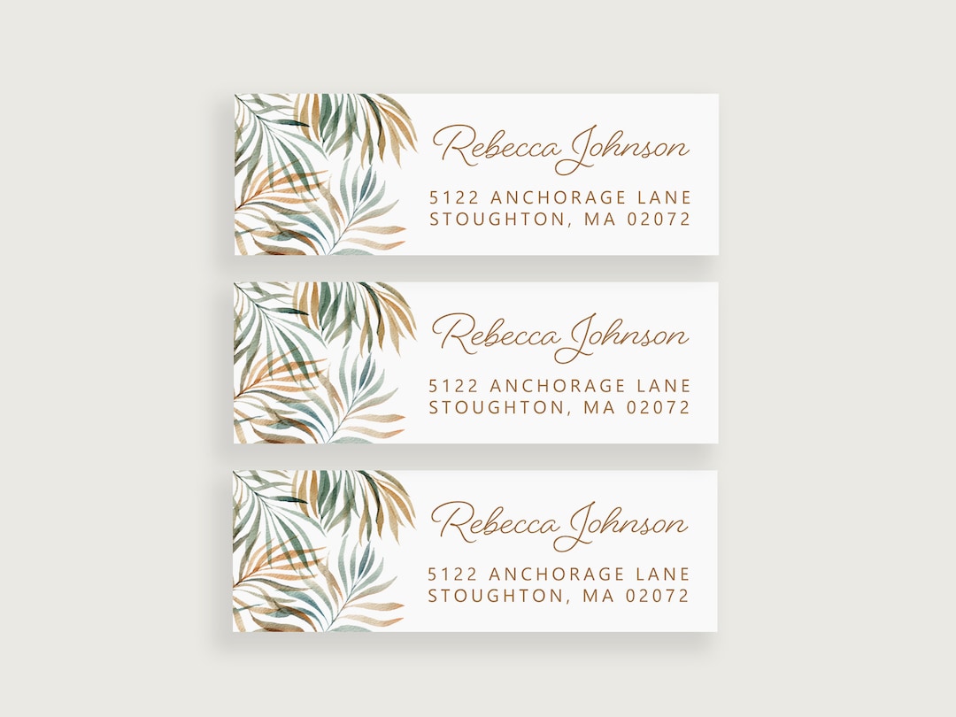 Palm Tree Address Label, Tropical Address Label, Summer Address Labels ...