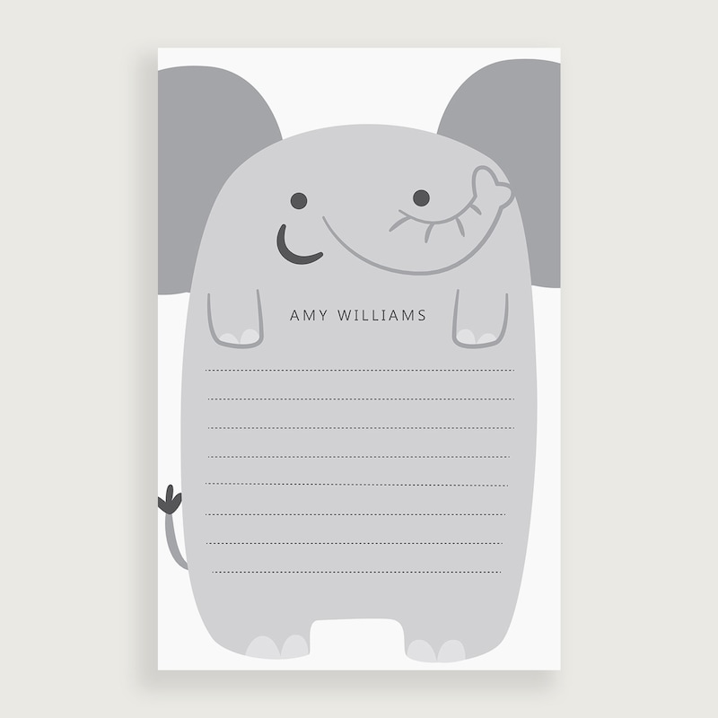 Personalized Elephant Note Pad - Etsy