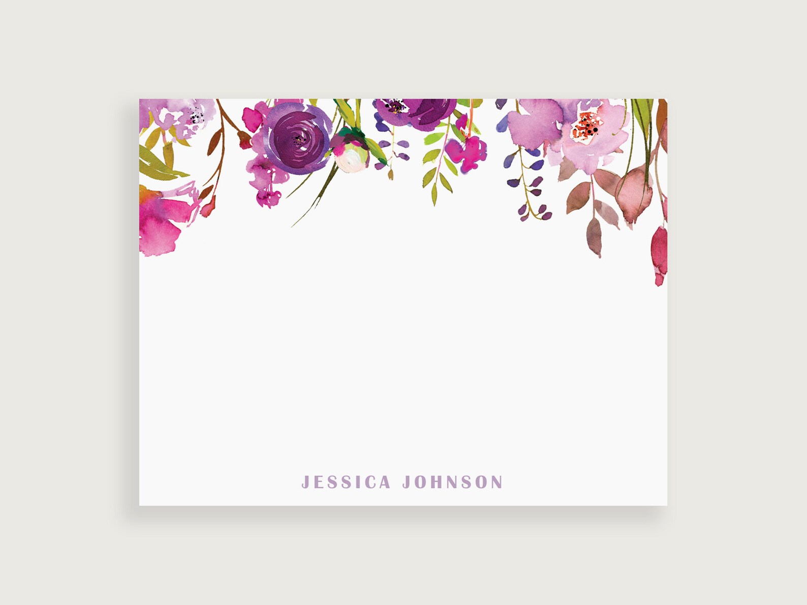 Purple Note Cards Hostess Gifts Bridal Shower Floral - Etsy