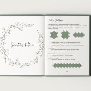 Custom Large Wedding Planner Printed, Sage Green Personalized Wedding ...