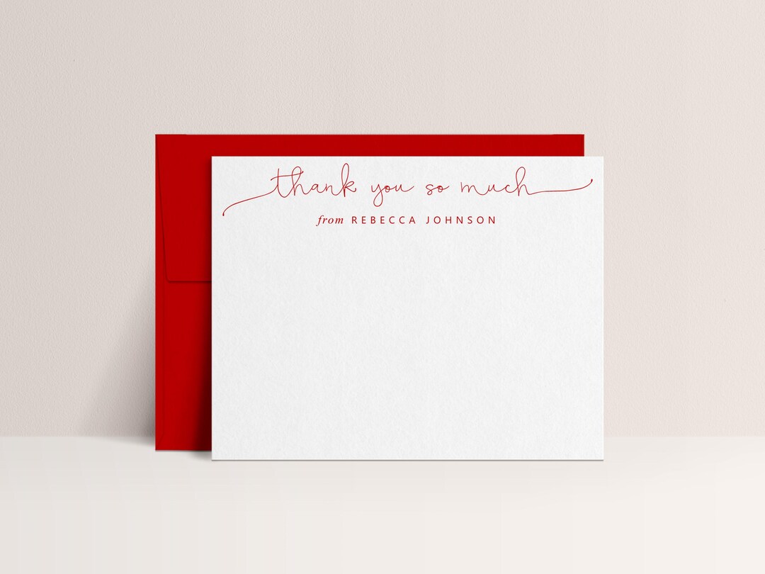 Minimal Thank You Note Cards Personalized | Thank You Stationery ...
