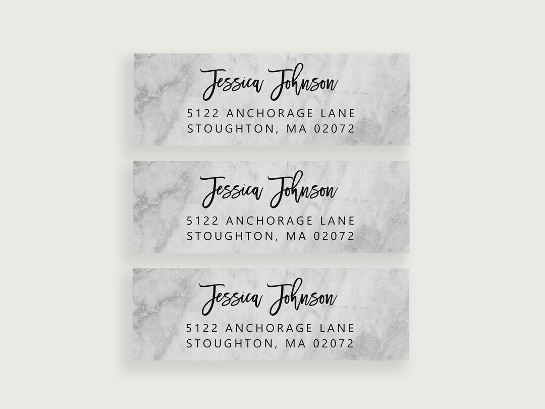 Marble Address Labels Modern, Address Label Grey, Return Address ...