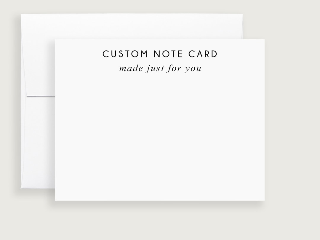 Custom Note Cards With Envelopes, Logo Notecards, Sold in Sets of 10 - Etsy