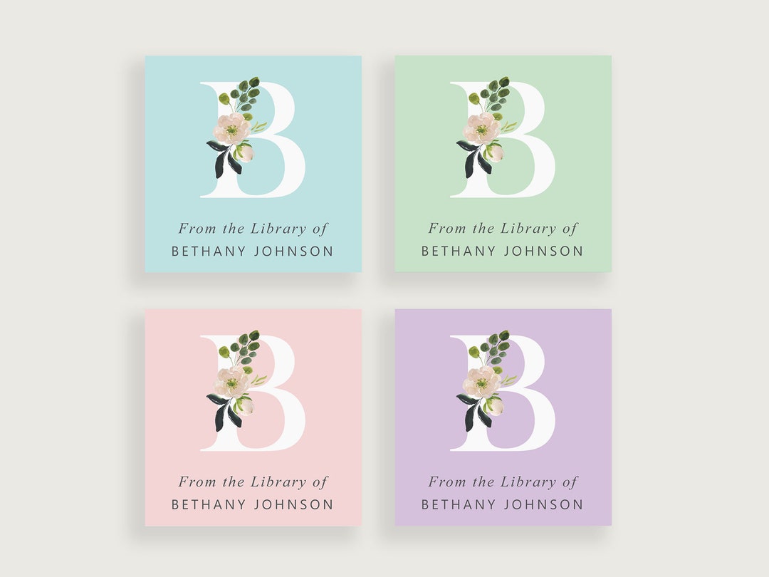 Personalized Monogram Bookplate Stickers | Bookplate Labels for ...