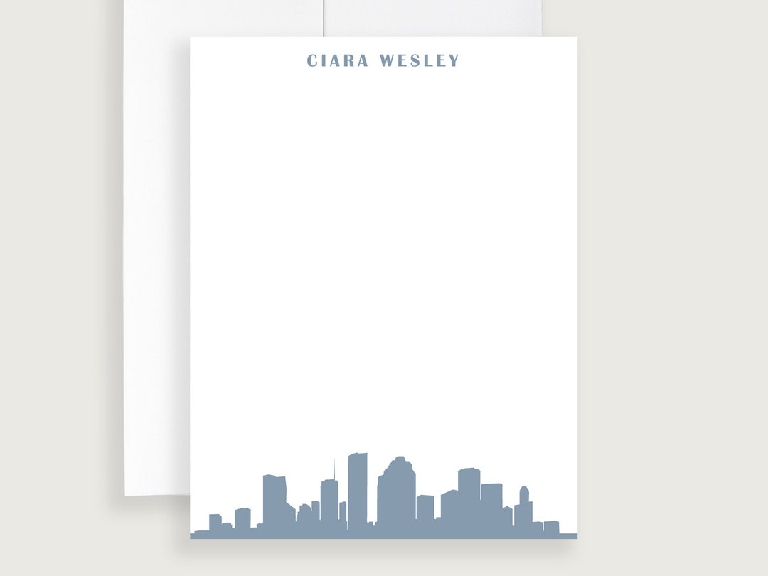 Texas Notecards, Houston Skyline Note Cards, Texas Stationary, Sold in ...