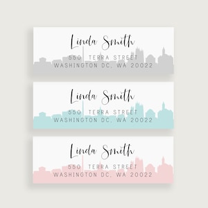 Washington DC Skyline Return Address Labels, Sticker Address Label ...