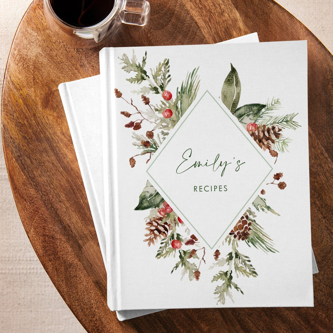 Christmas Recipe Book Large Custom Hardcover Cook Book Christmas ...