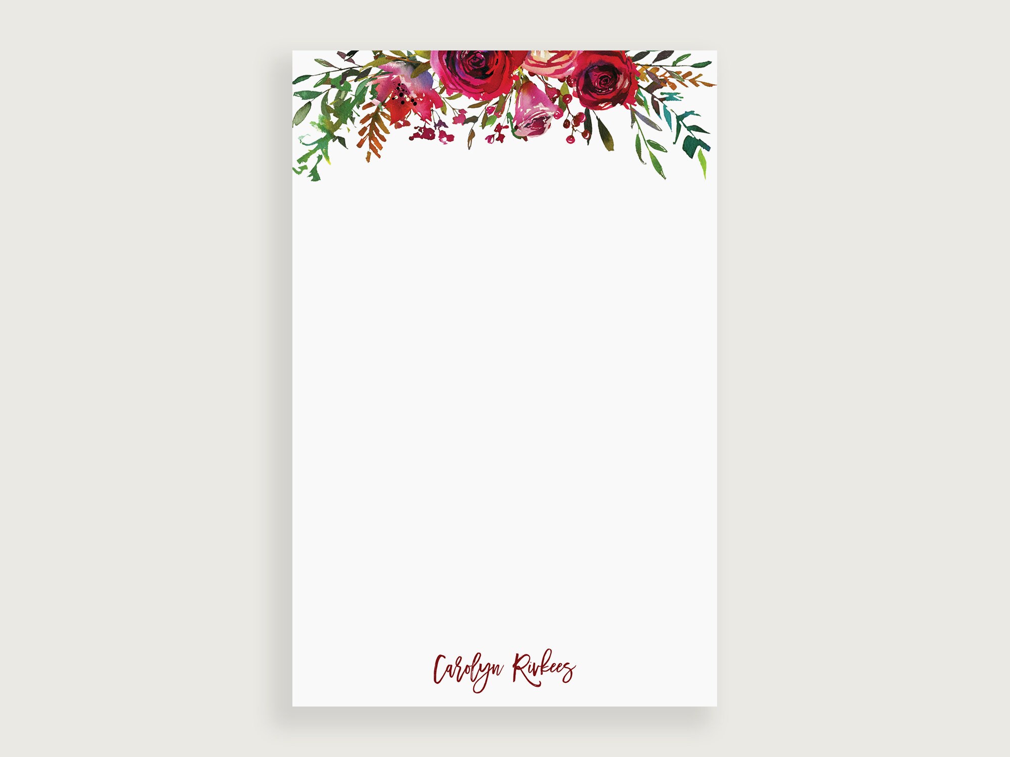 Floral Note Pad Writing Pad Notepad Personalized Custom - Etsy